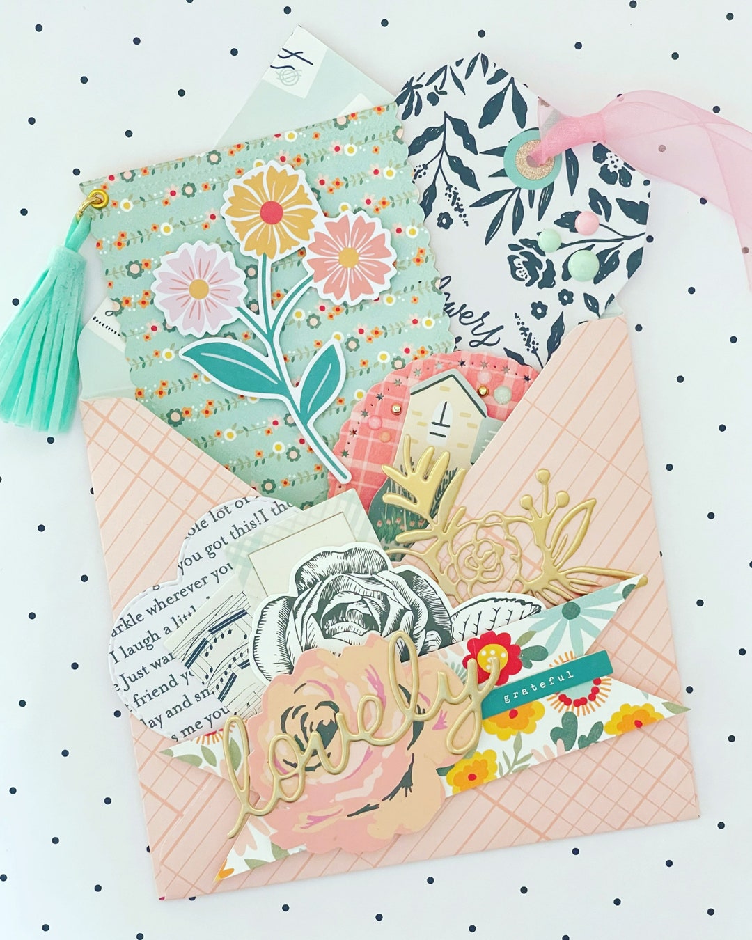 Pretty 5 X 5 Inch Decorated Envelope With 3 Pretty Tags! - Etsy