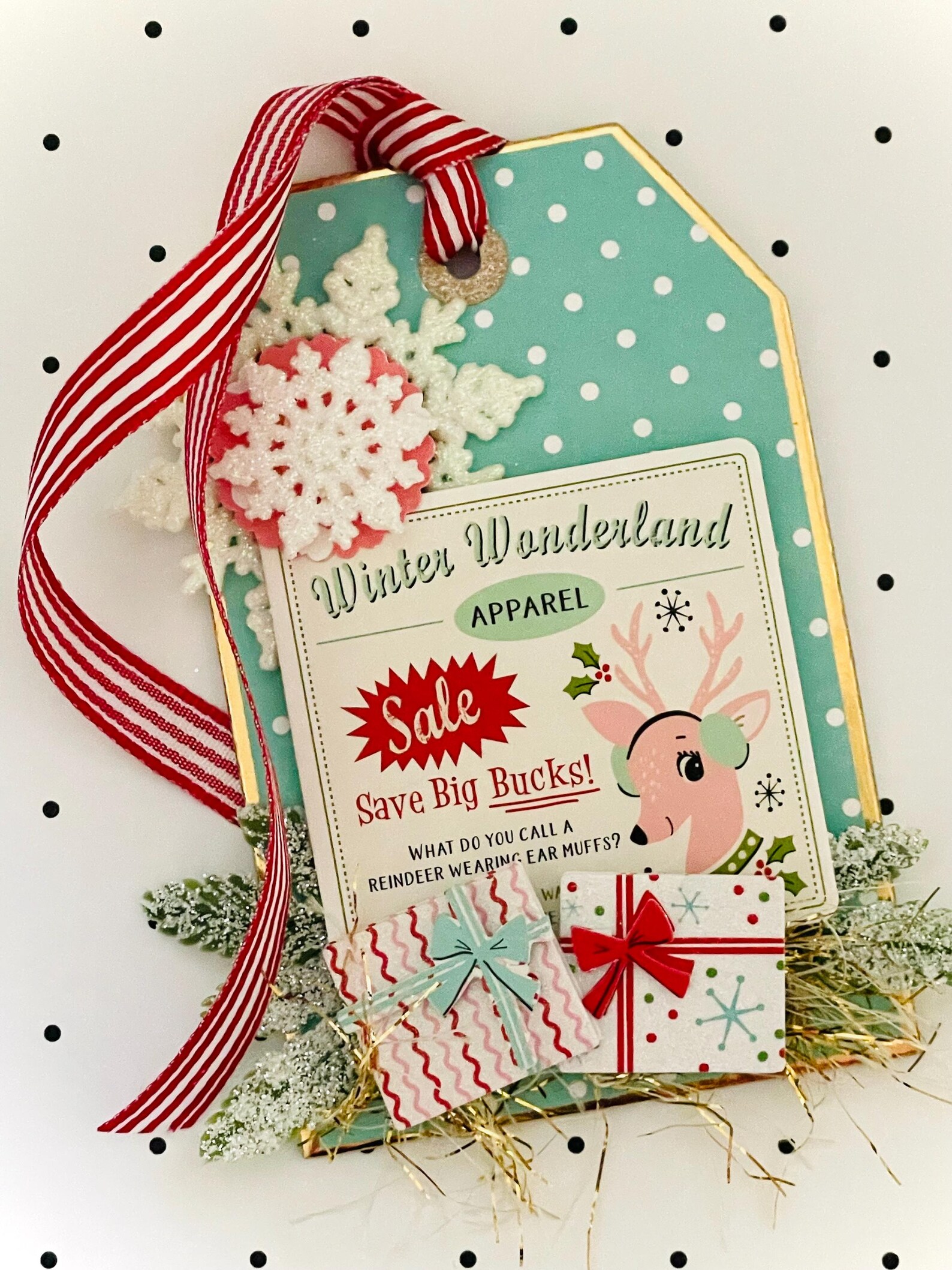 A Sweet Christmas Tag! Featuring a Sweet Reindeer! - Etsy
