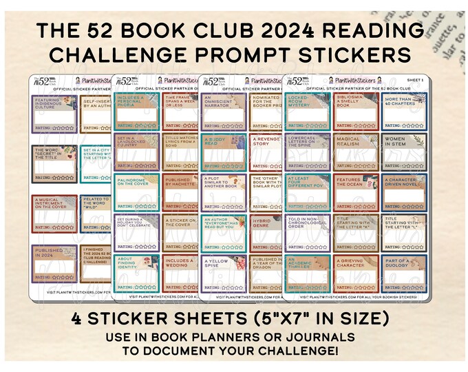 Reading Challenge Planner Stickers - Reading Planner Stickers - Reading ...