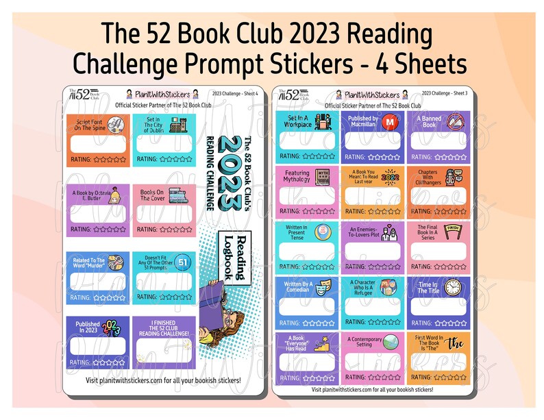 The 52 Book Club OFFICIAL PARTNER 2023 Reading Challenge - Etsy
