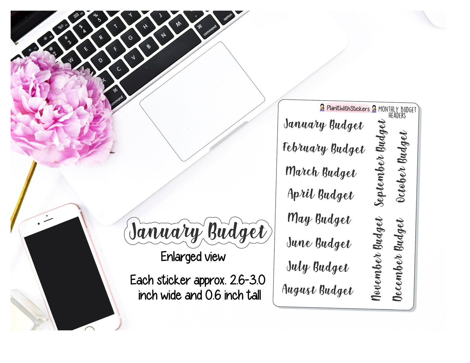Monthly Budget Header Sticker Sheet Budget by Paycheck - Etsy