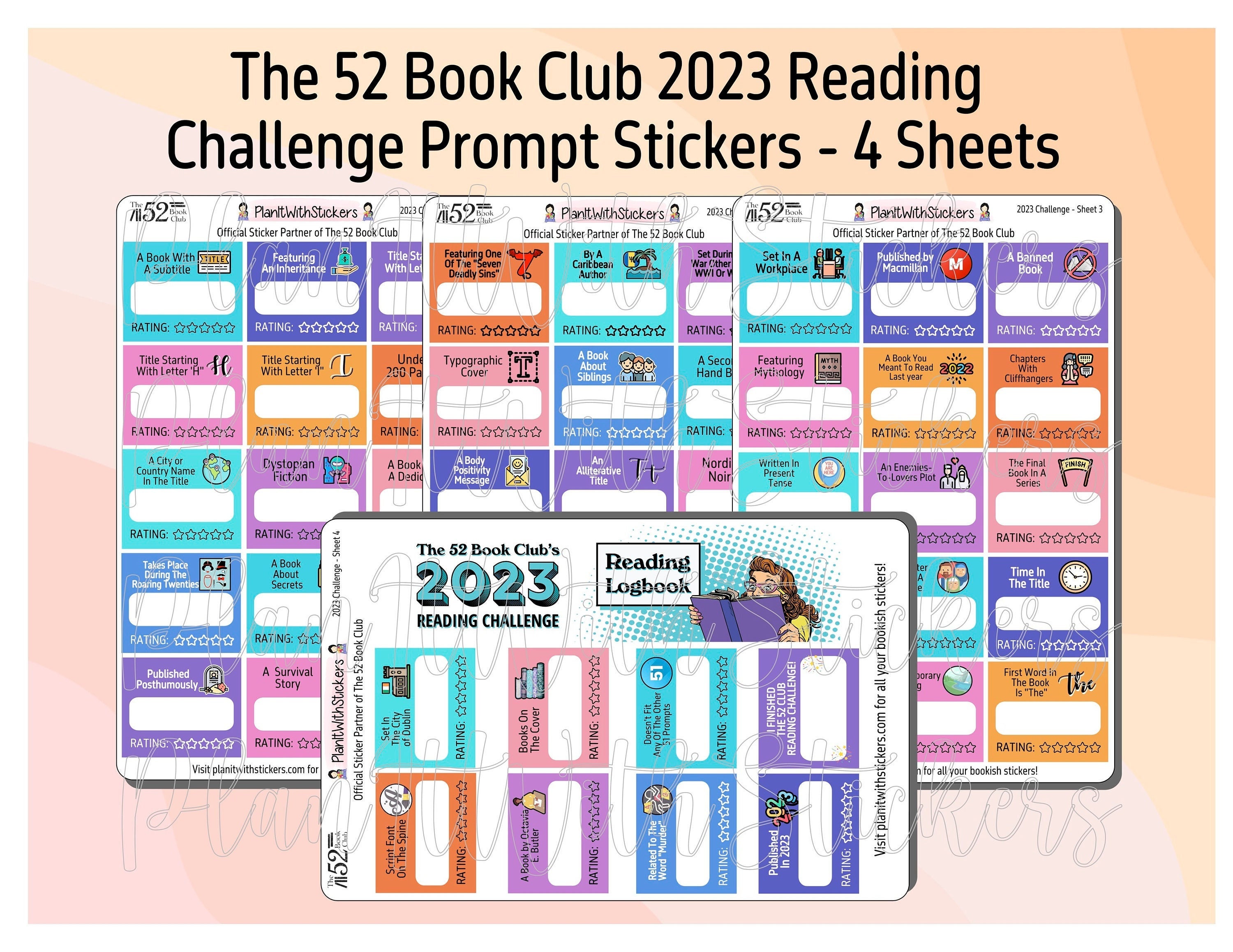 The 52 Book Club OFFICIAL PARTNER 2023 Reading Challenge - Etsy