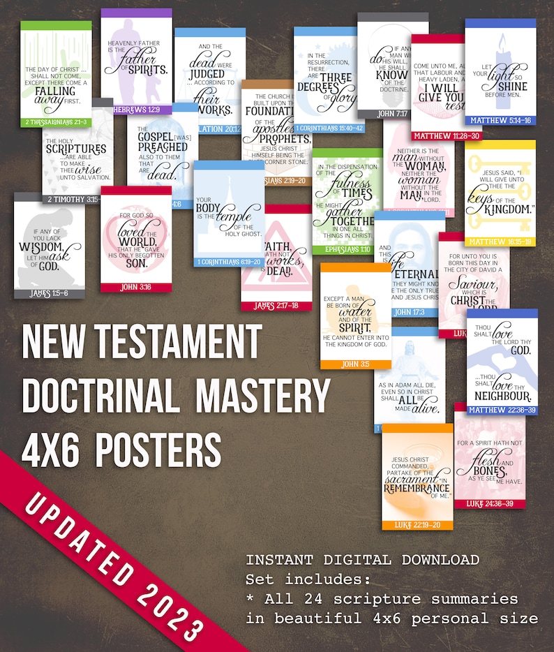 4X6 New Testament Doctrinal Mastery Posters for LDS Seminary-digital ...