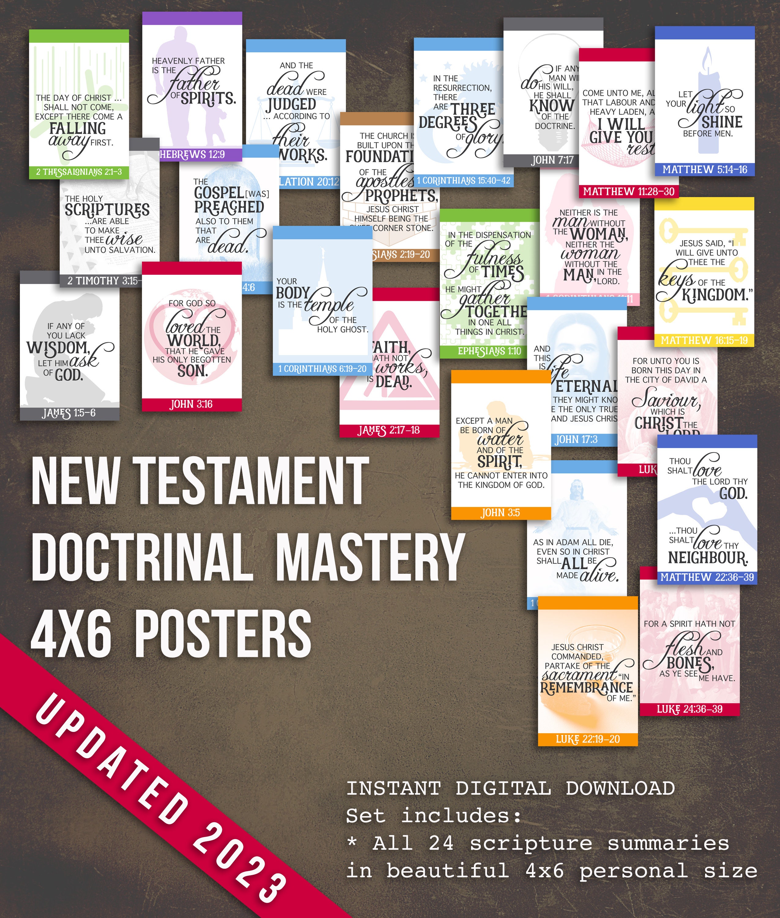 4X6 New Testament Doctrinal Mastery Posters for LDS Seminary-digital ...