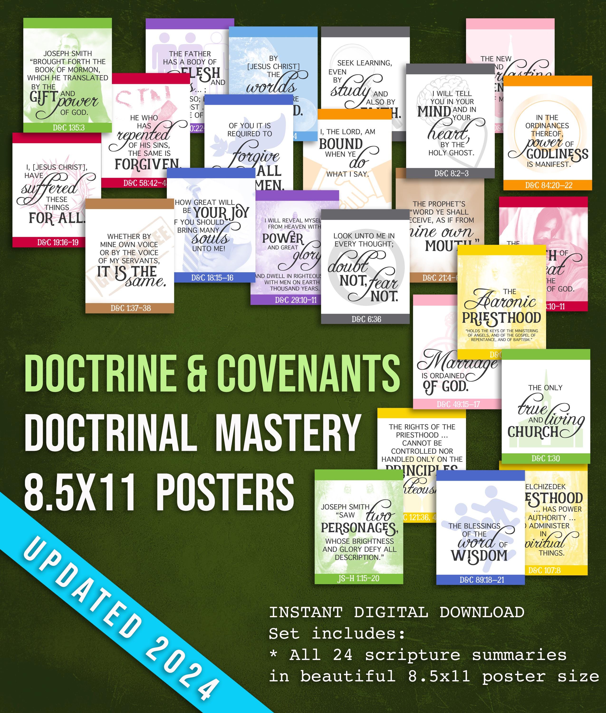 8.5x11 Doctrine & Covenants Doctrinal Mastery Posters for LDS Seminary ...