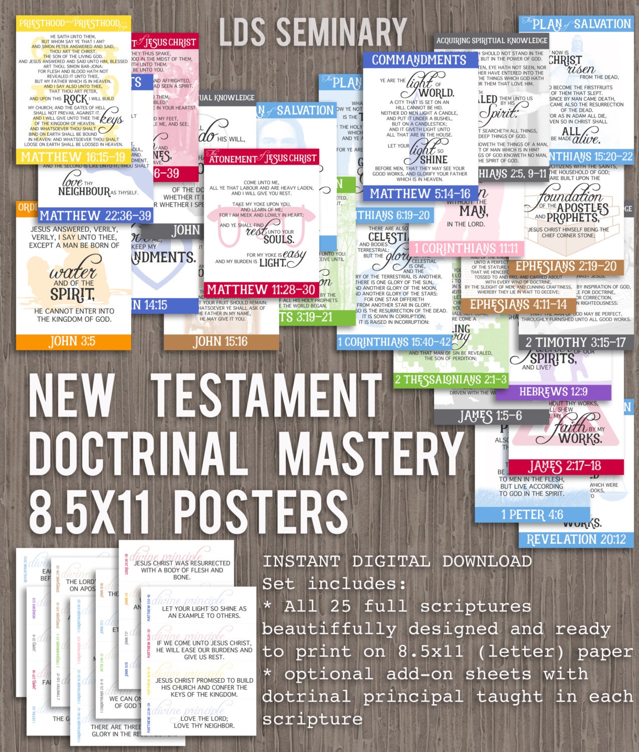 8.5x11 New Testament Doctrinal Mastery Posters for LDS | Etsy