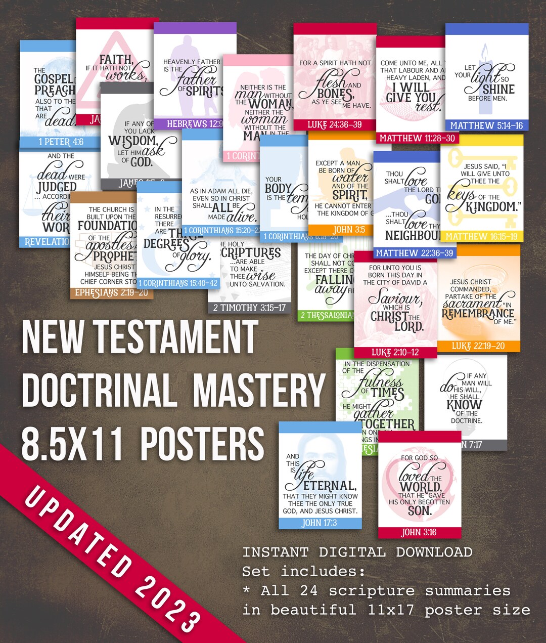 8.5x11 New Testament Doctrinal Mastery Posters for LDS Seminary-digital ...