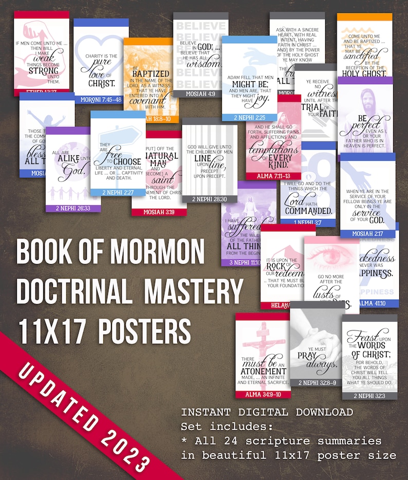 11x17 Book of Mormon Doctrinal Mastery Posters for LDS Seminary-digital ...
