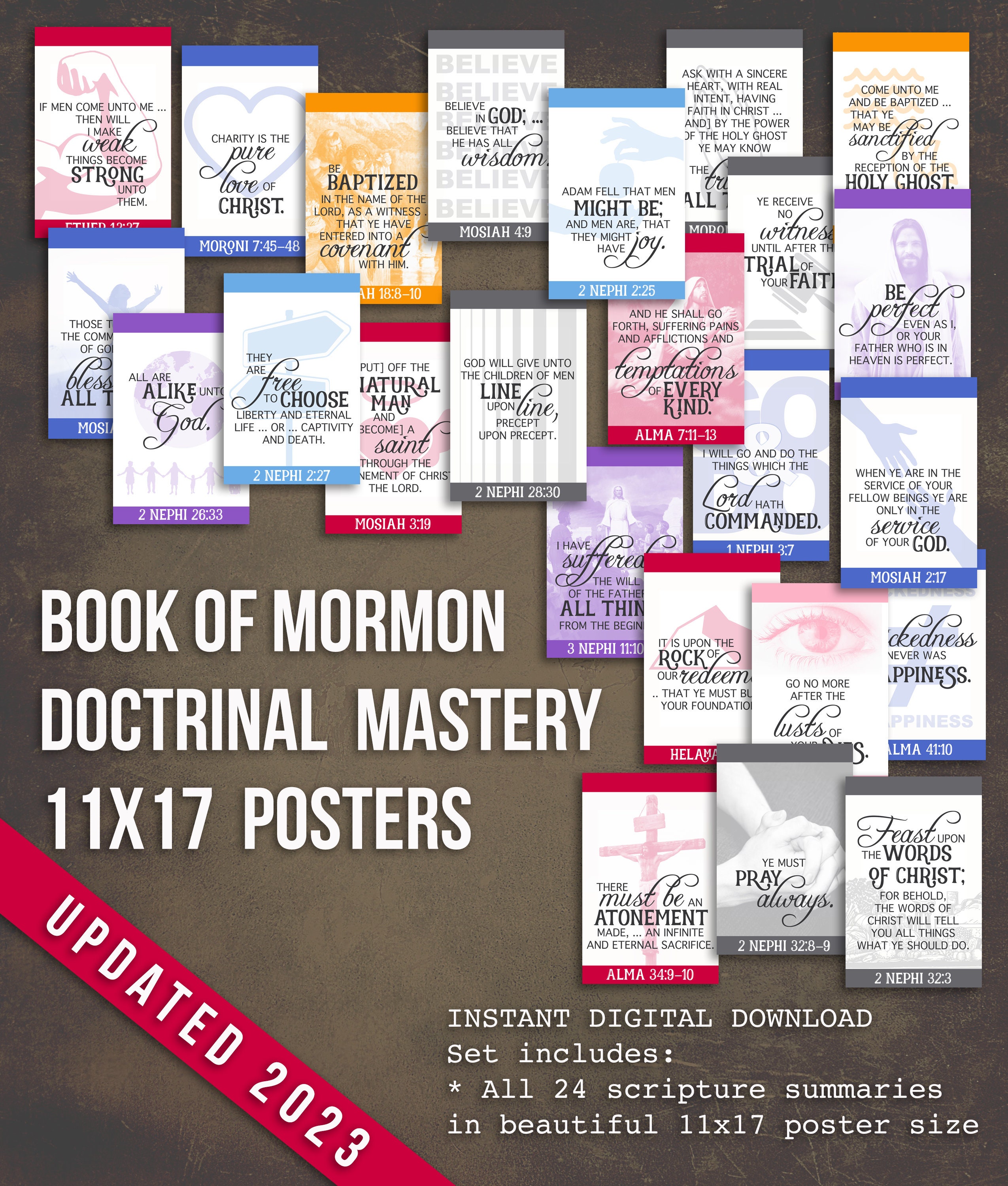 11x17 Book of Mormon Doctrinal Mastery Posters for LDS Seminary-digital ...