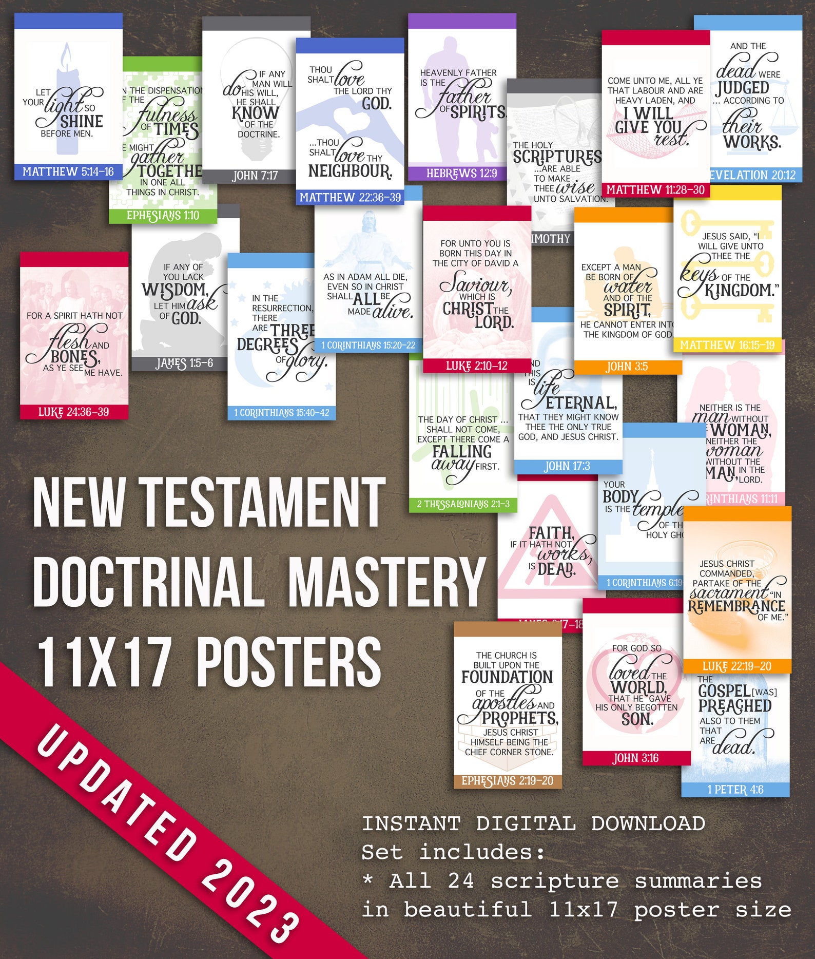 11x17 New Testament Doctrinal Mastery Posters for LDS Seminary-digital ...