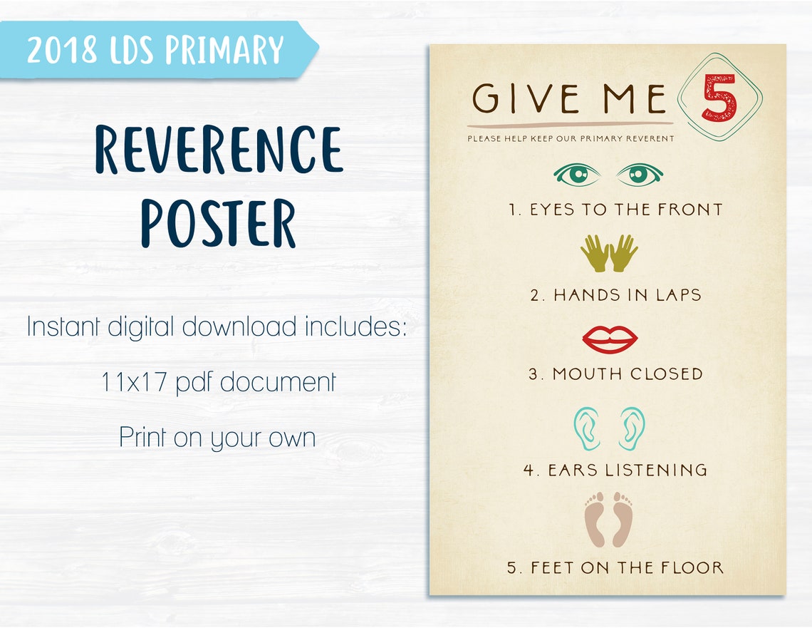 Reverence Poster for LDS Primary - Etsy