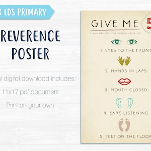 Reverence Poster for LDS Primary - Etsy