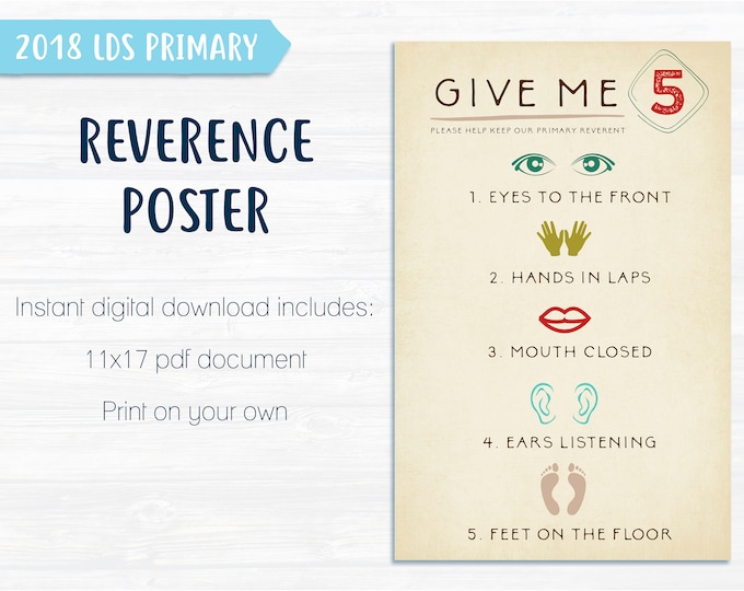 Reverence Poster for LDS Primary - Etsy