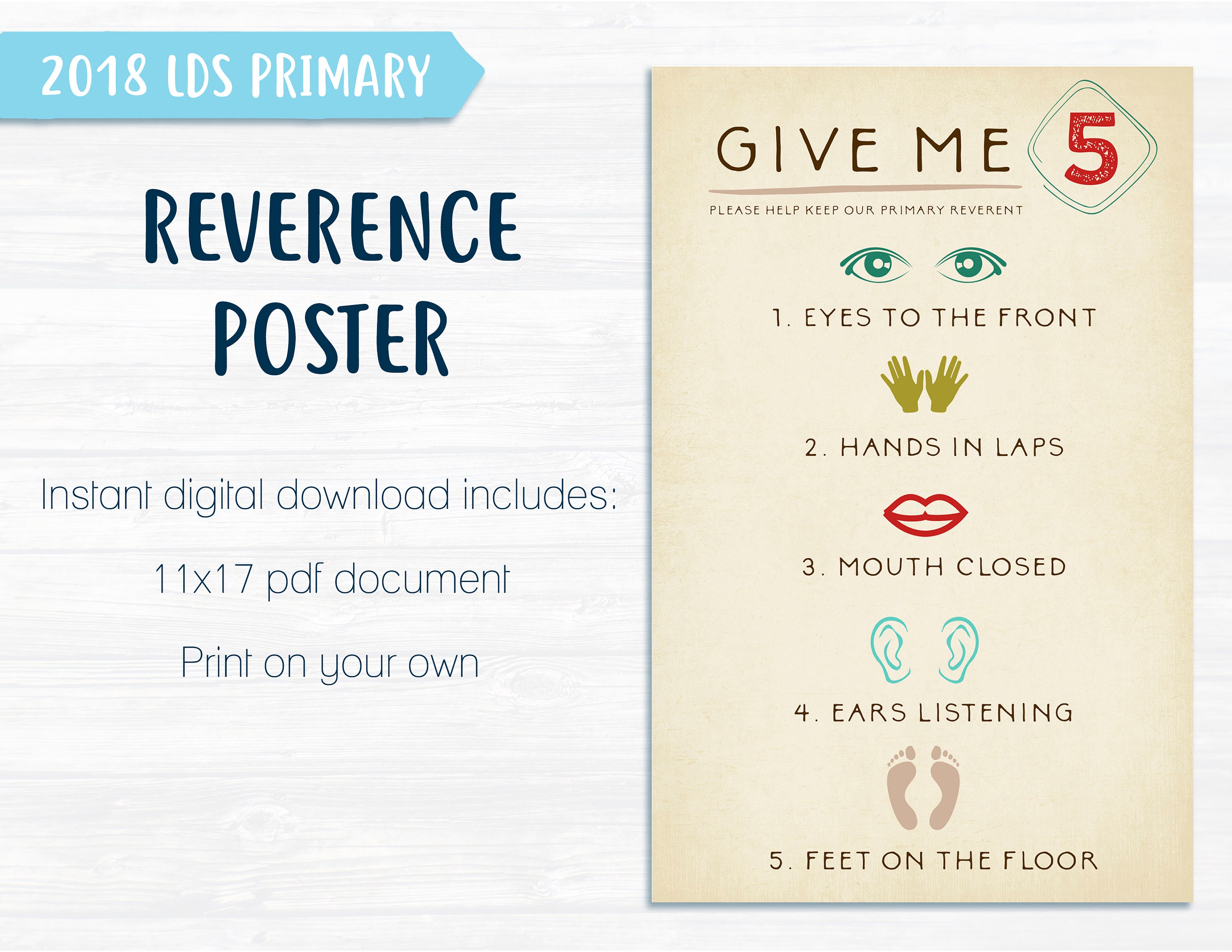 Reverence Poster for LDS Primary - Etsy