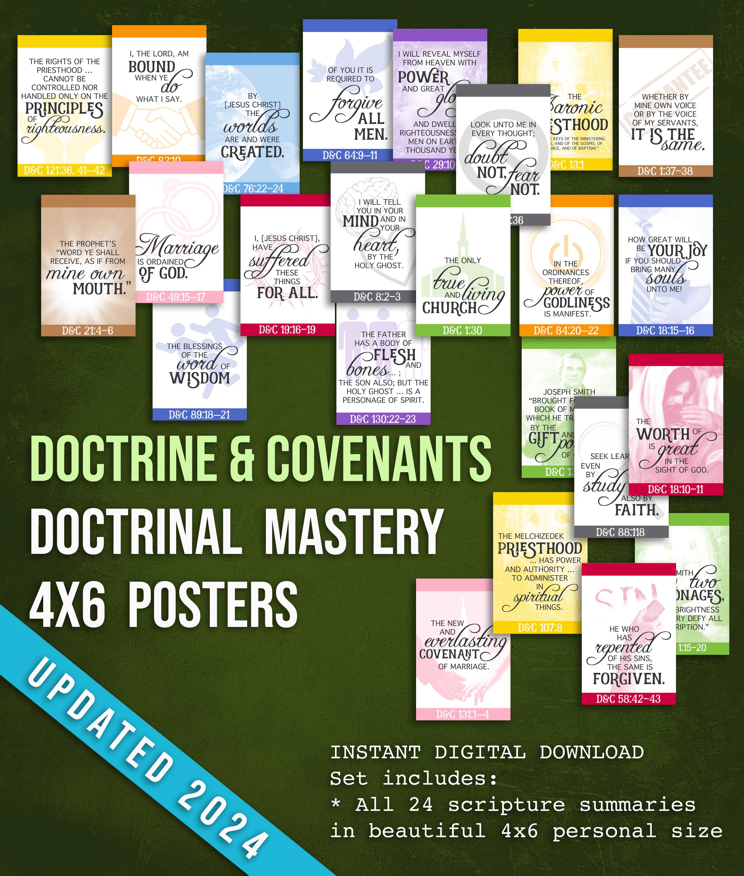 4x6 Doctrine & Covenants Doctrinal Mastery Posters for LDS Seminary ...