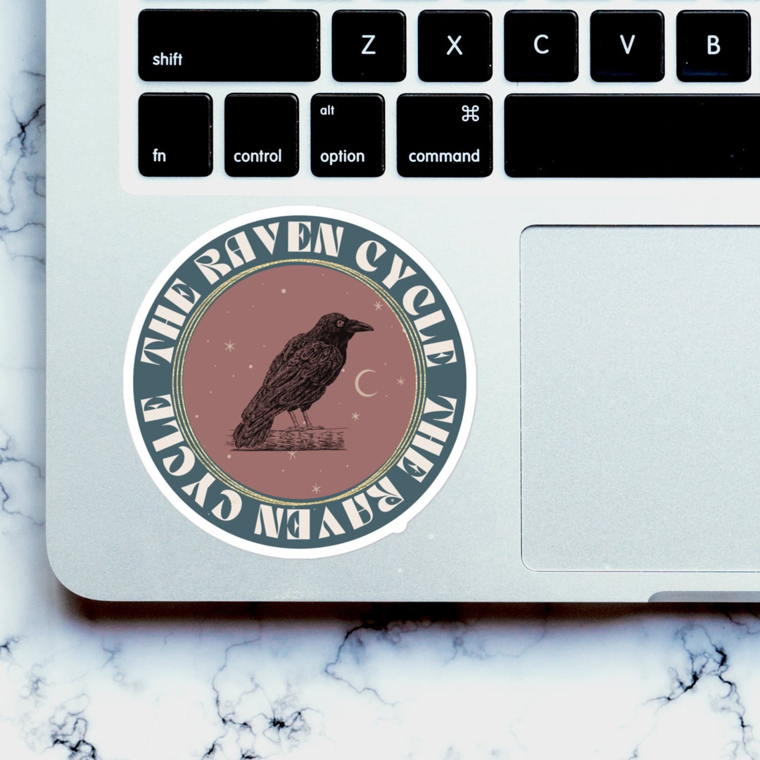 RAVEN CYCLE STICKER Retro Style Raven Design | the Raven Boys Inspired ...
