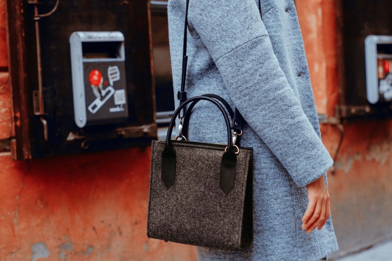 Handmade Felt Bag Felt Handbag Felt Bag Felted Bag Black - Etsy