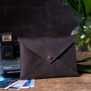 Customized Leather Envelope for Photos 4x6, Leather Case Prints 5x7 ...