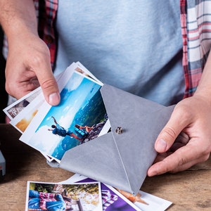 Customized Leather Envelope for Photos 4x6, Leather Case Prints 5x7 ...