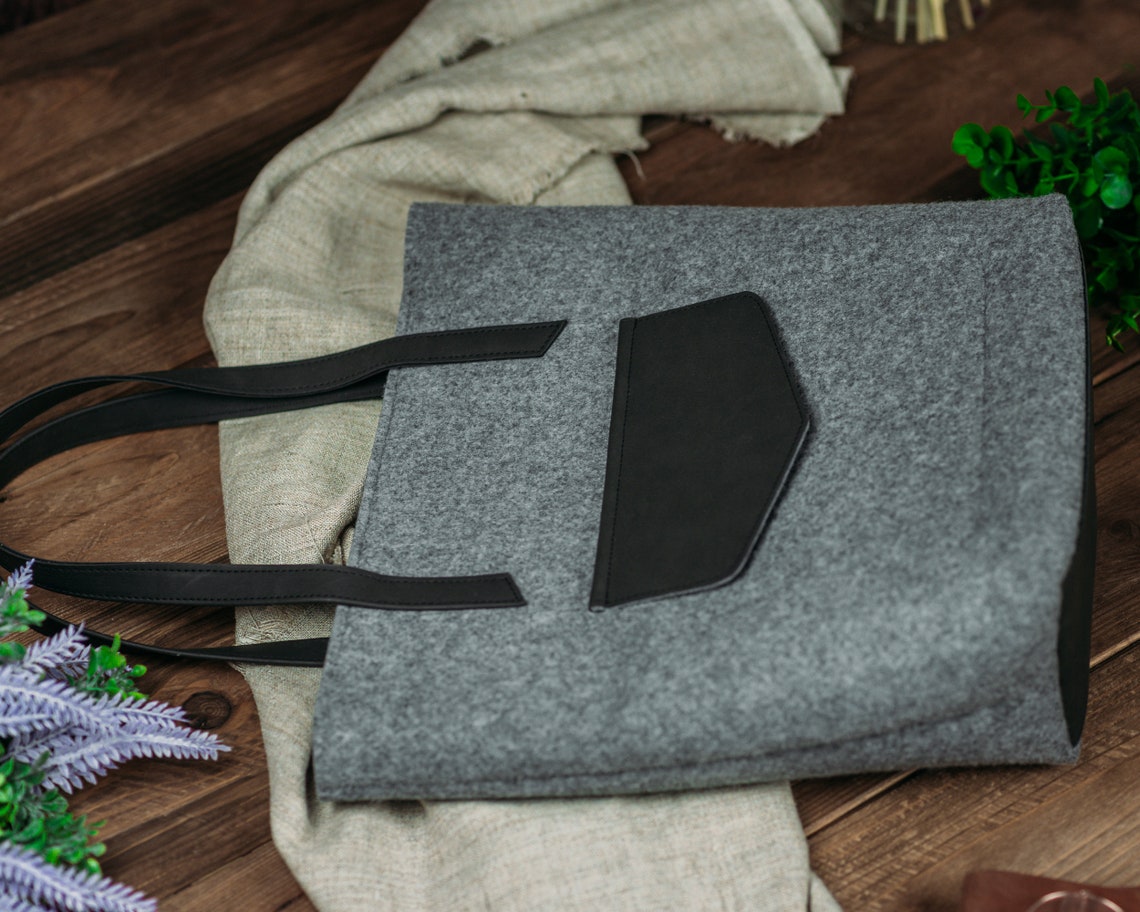 Handmade Felt Tote Bag Handmade Bag Felt Bag Felt | Etsy