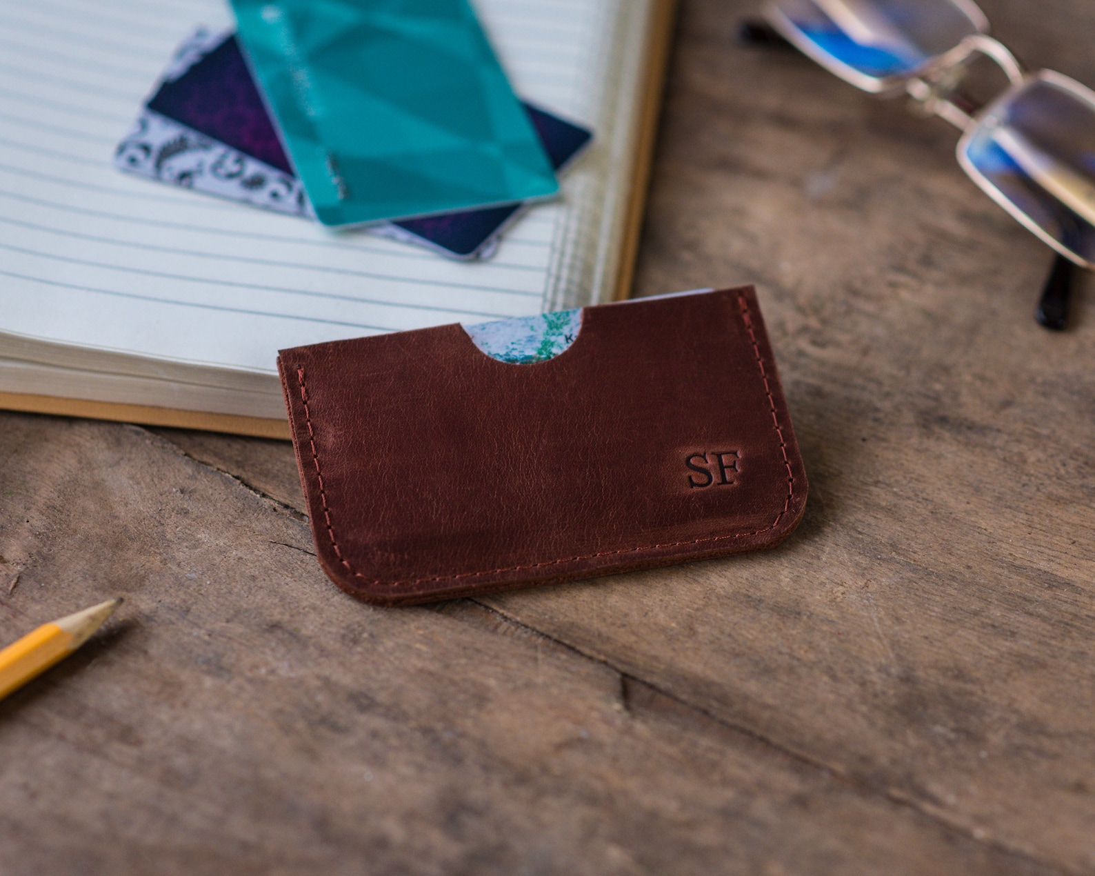 Minimalist Card Holder Handmade Slim Leather Wallet Minimalist Wallet ...
