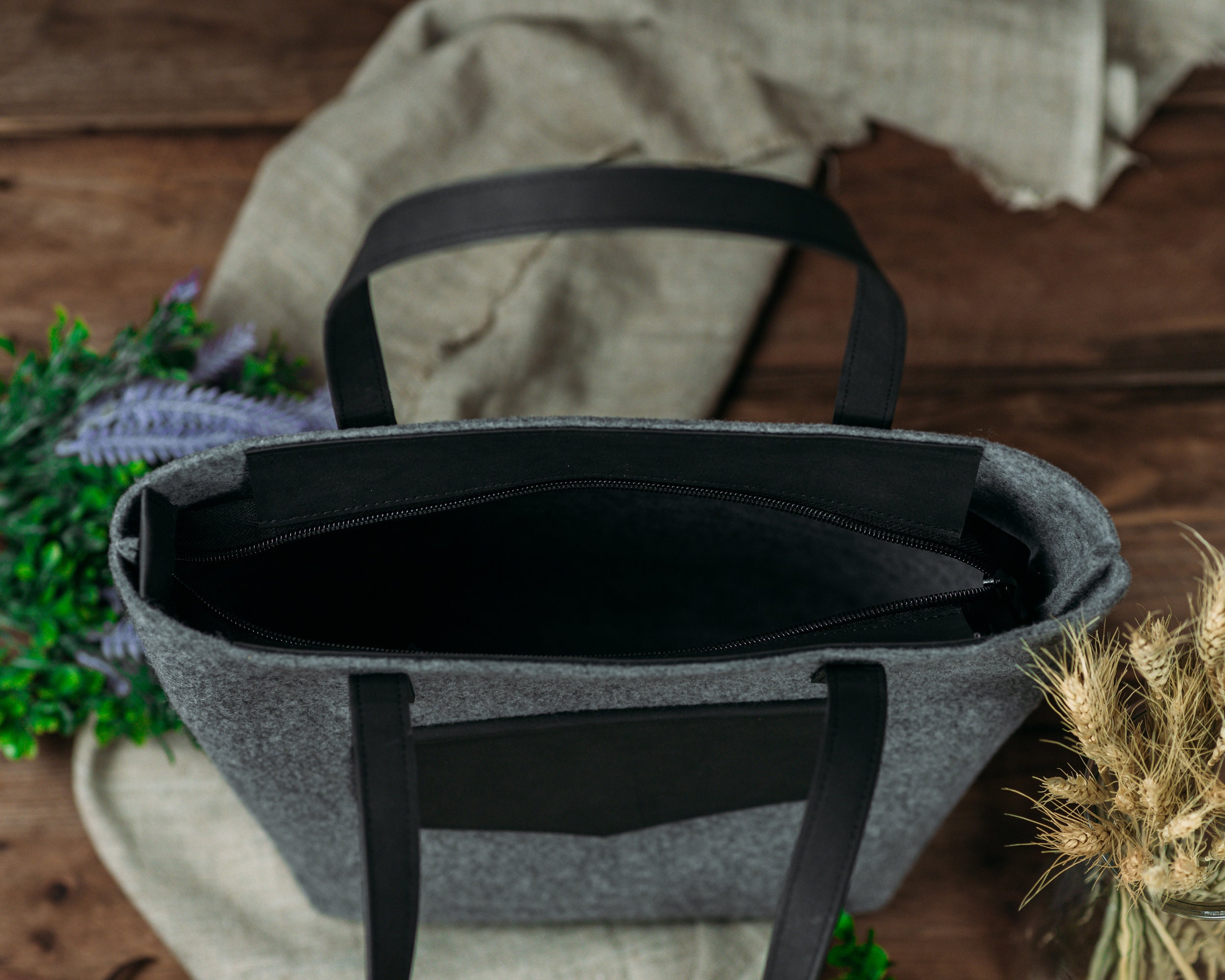 Handmade Felt Tote Bag Handmade Bag Felt Bag Felt | Etsy