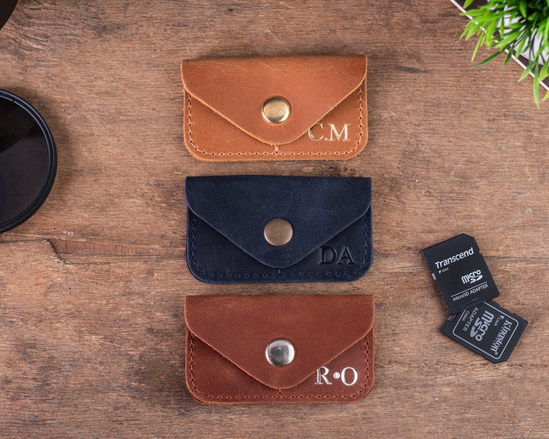 Customized SD Card Case, Leather Sd Card Holder, SD Card Sleeve, Memory ...