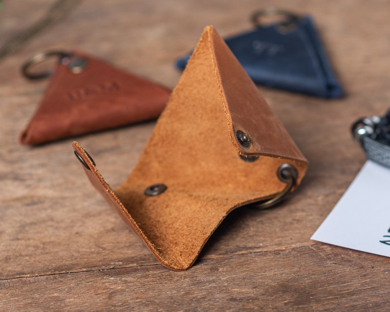 Leather Coin Pouch Keychain, Coin Case Holder, Coin Case Keyfob ...