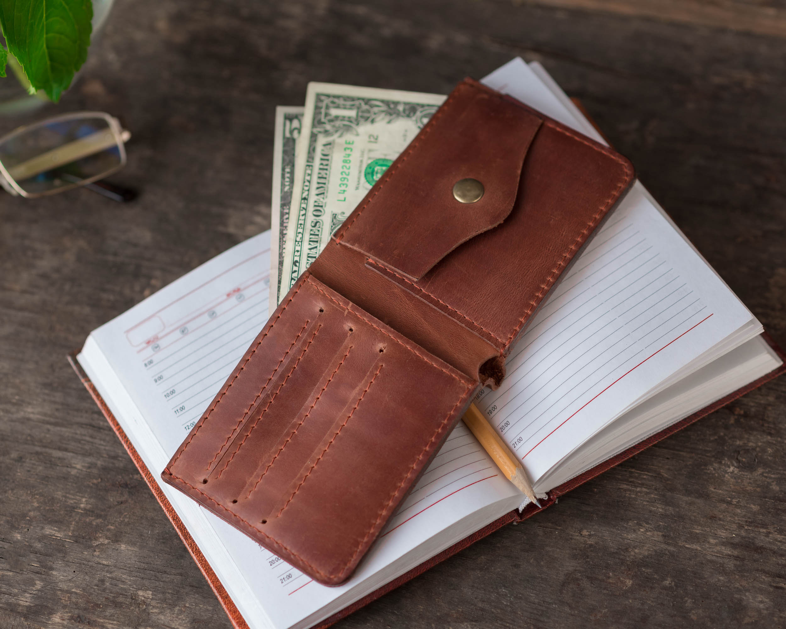 Handmade Leather Wallet Natural Leather Wallet Mens Wallet | Etsy