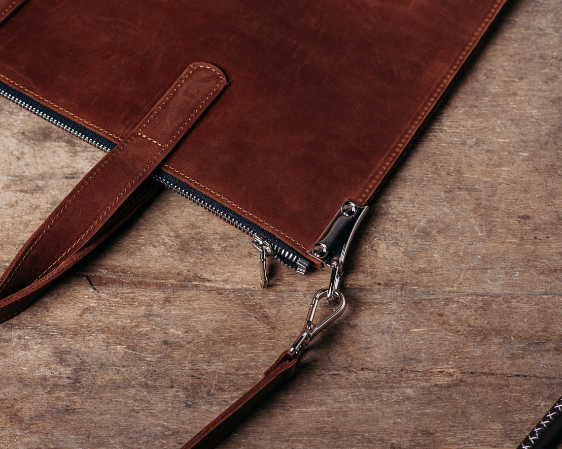 Handcrafter Leather Macbook Bag With Strap Macbook Air Bag - Etsy
