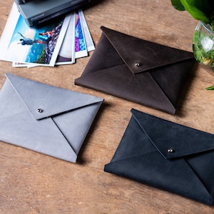 Customized Leather Envelope for Photos 4x6, Leather Case Prints 5x7 ...