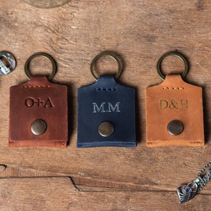 Customized Ring Holder Keychain, Leather Wedding Ring Case Holder ...