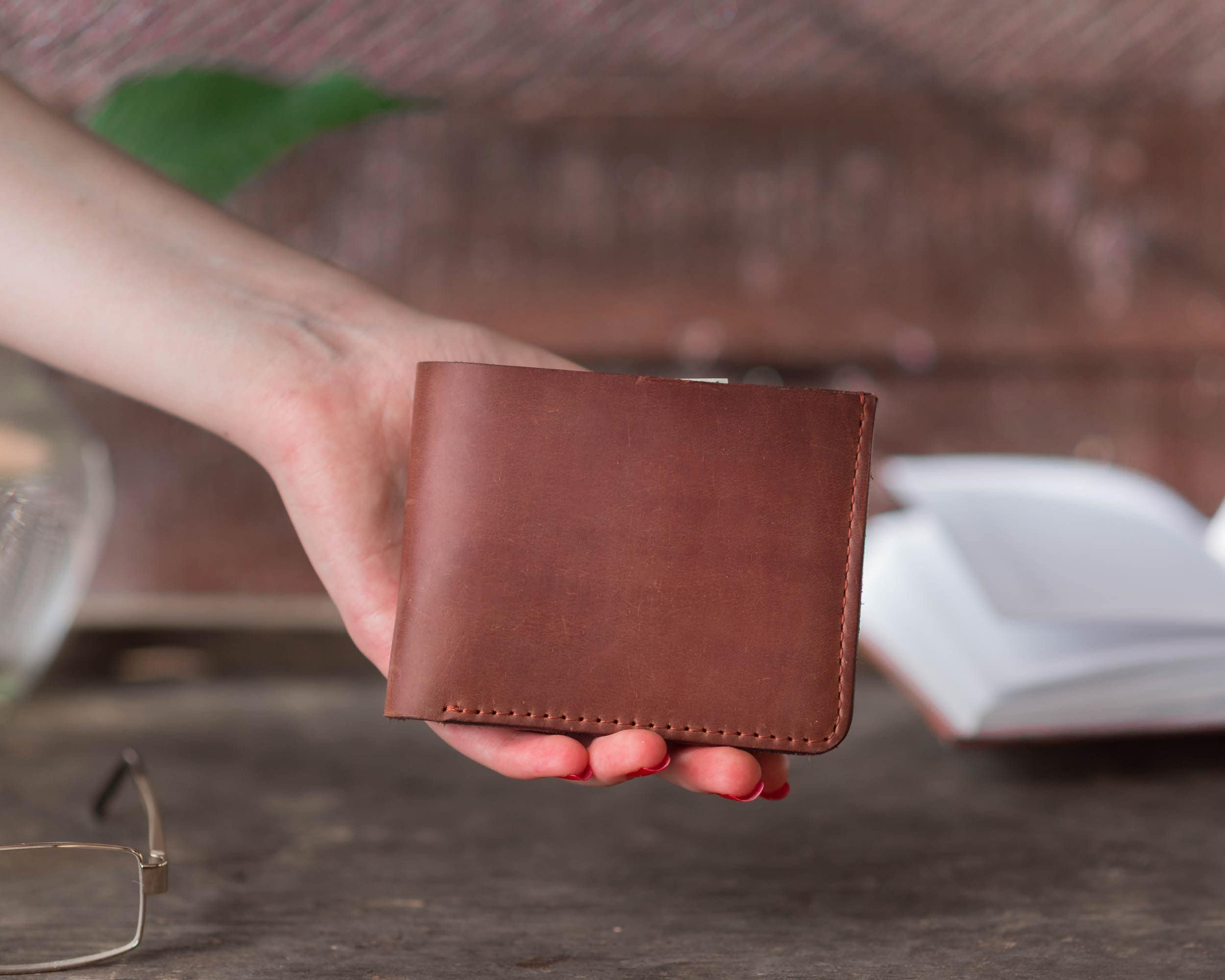 Handmade Leather Wallet Natural Leather Wallet Mens Wallet | Etsy