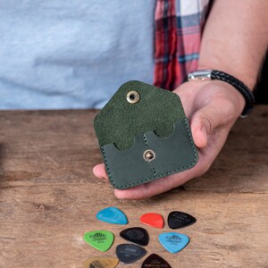Leather Guitar Pick Holder, Guitar Pick Case, Leather Pick Bag, Gift ...