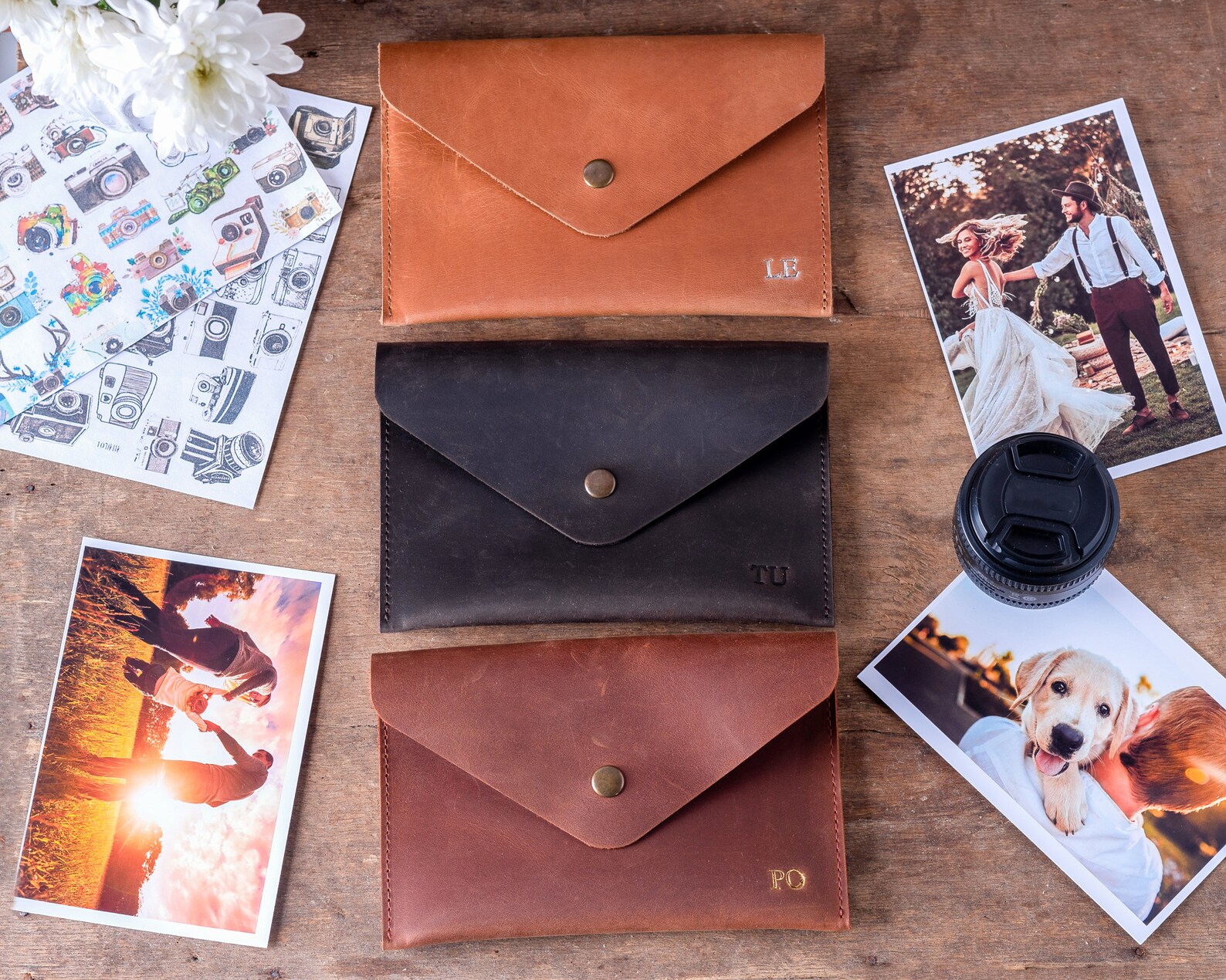 Customized Leather Envelopes for Photos Leather Case for | Etsy