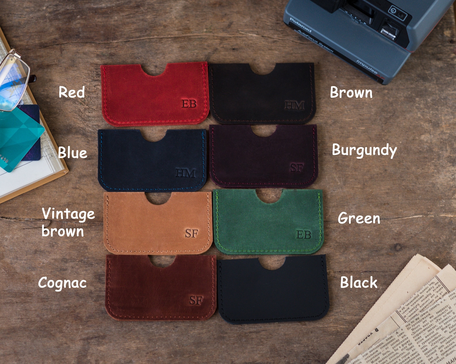 Minimalist Card Holder Handmade Slim Leather Wallet Minimalist Wallet ...