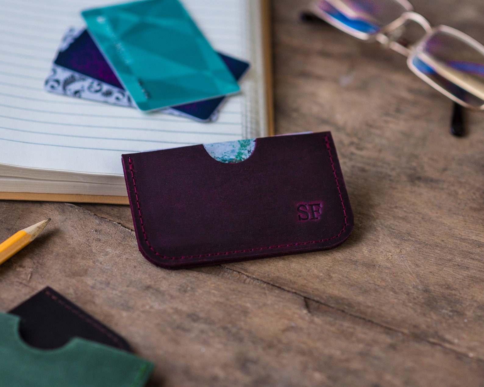 Minimalist Card Holder Handmade Slim Leather Wallet Minimalist Wallet ...