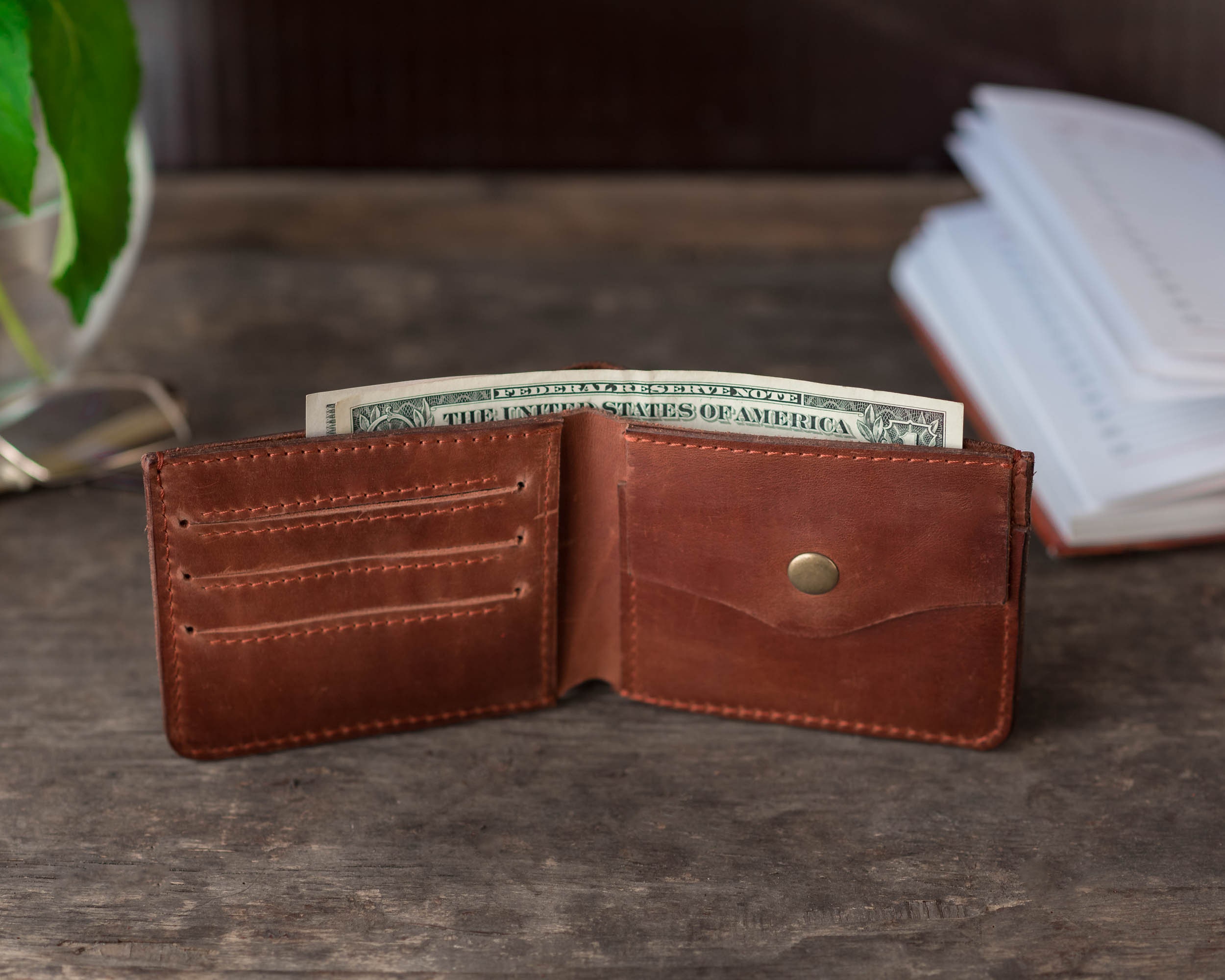 Handmade Leather Wallet Natural Leather Wallet Mens Wallet | Etsy