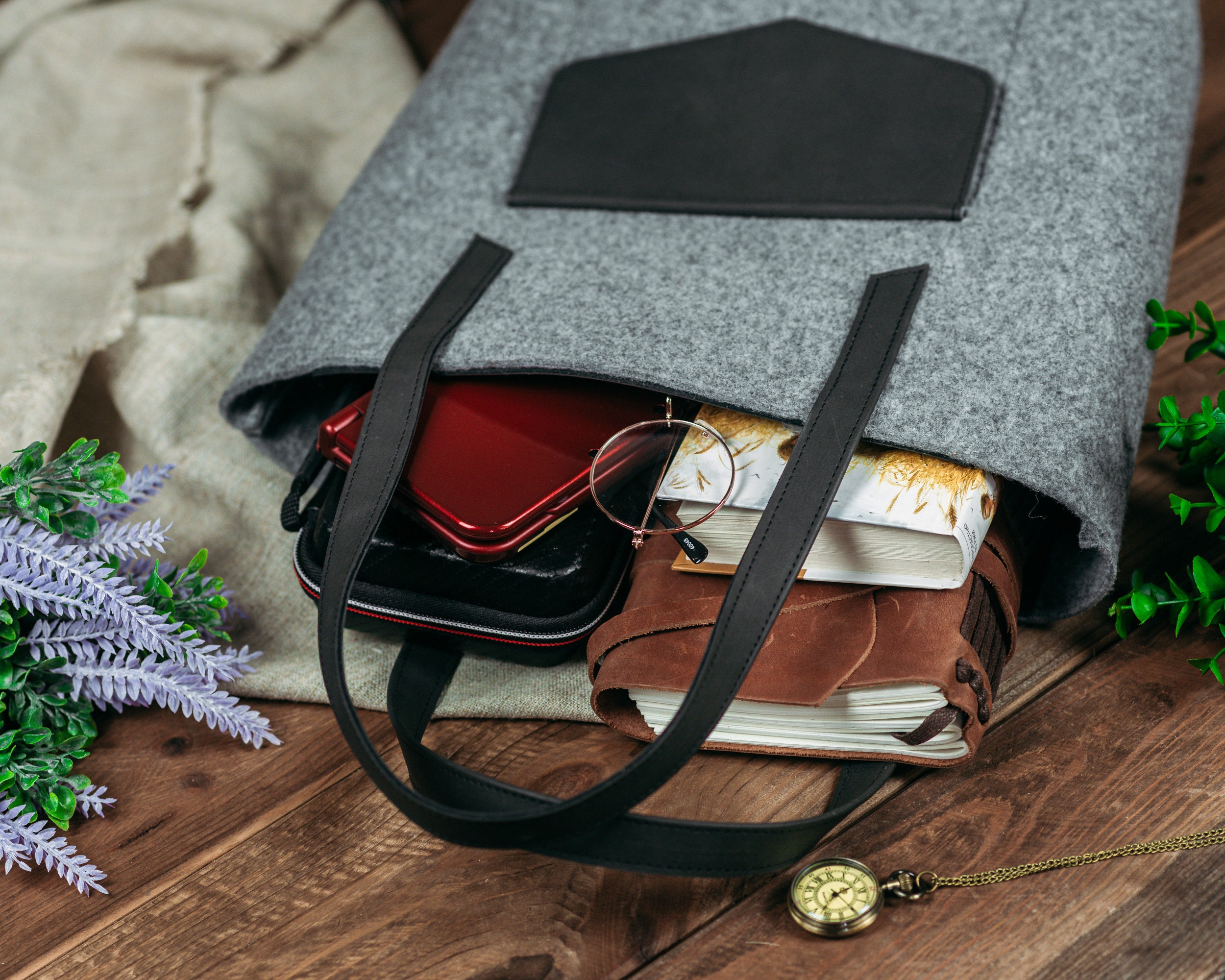 Handmade Felt Tote Bag Handmade Bag Felt Bag Felt | Etsy