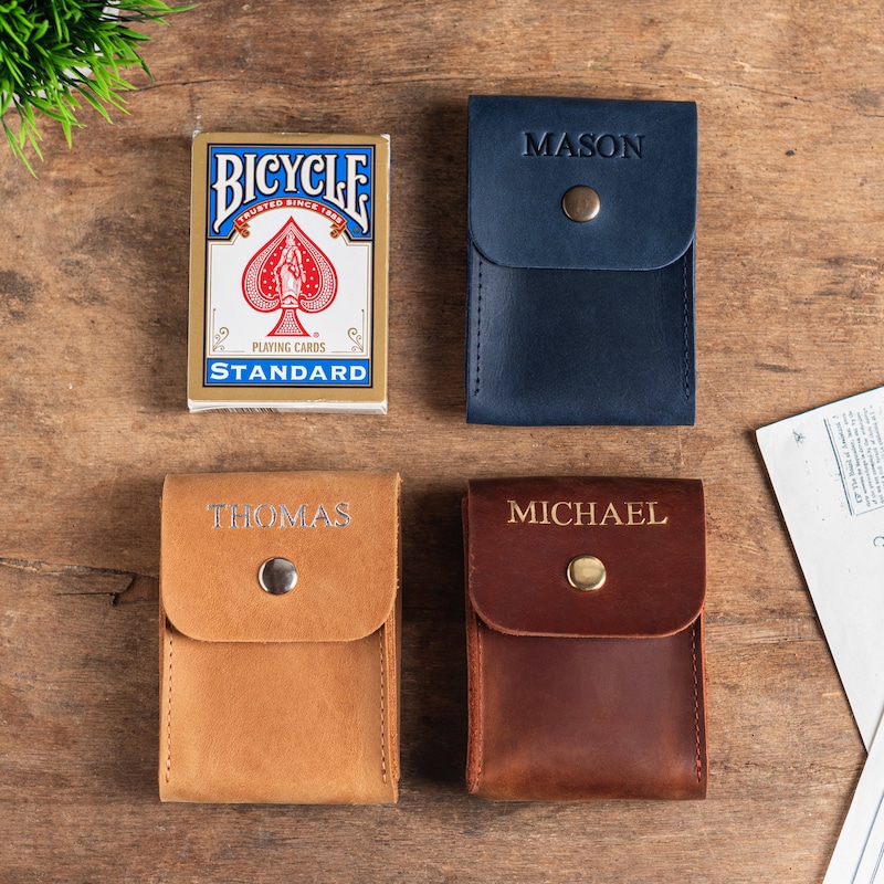 Embossed Leather Card Holder - Etsy