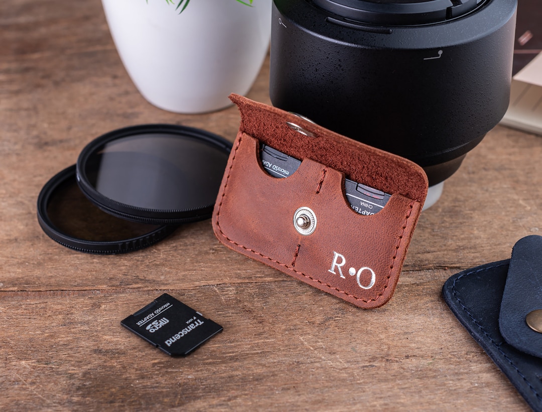 Handmade SD Card Case, Leather Sd Card Holder, SD Card Sleeve, Memory ...