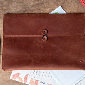 Customized Leather Portfolio Document Organizer A4 Document Holder ...
