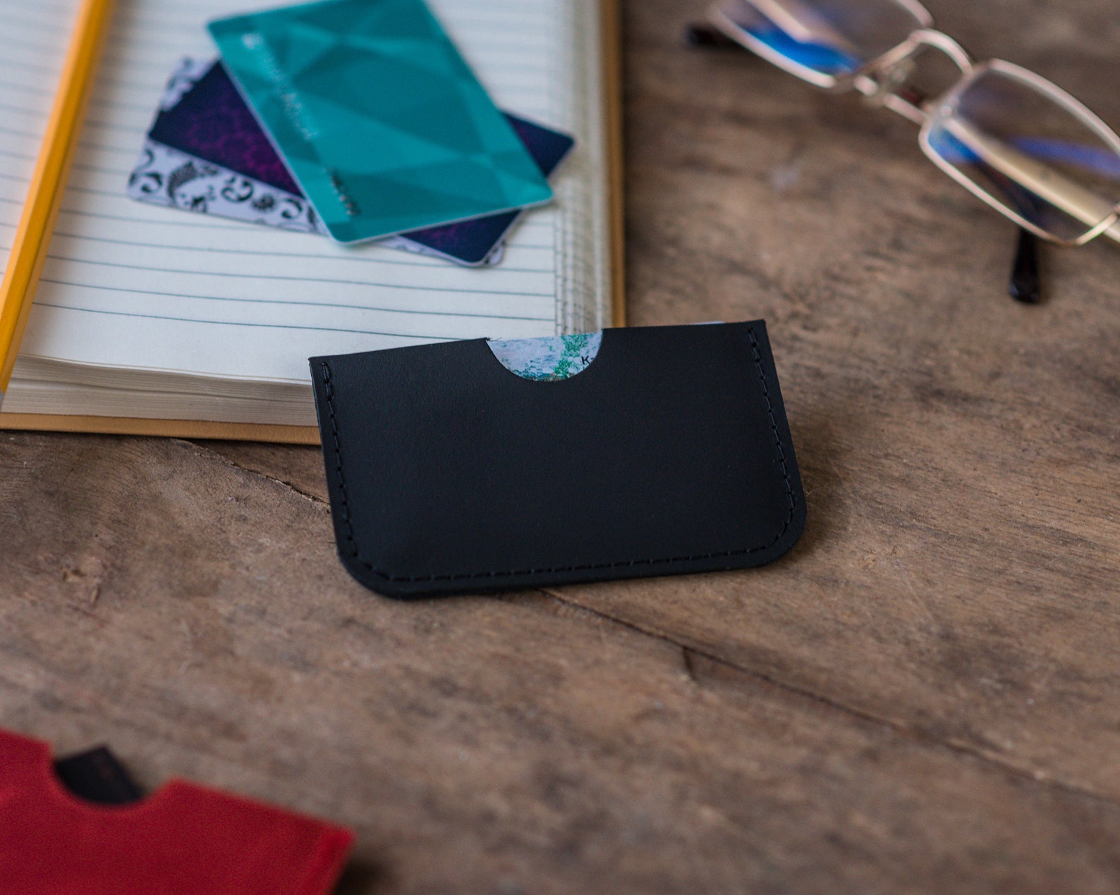 Minimalist Card Holder Handmade Slim Leather Wallet Minimalist Wallet ...