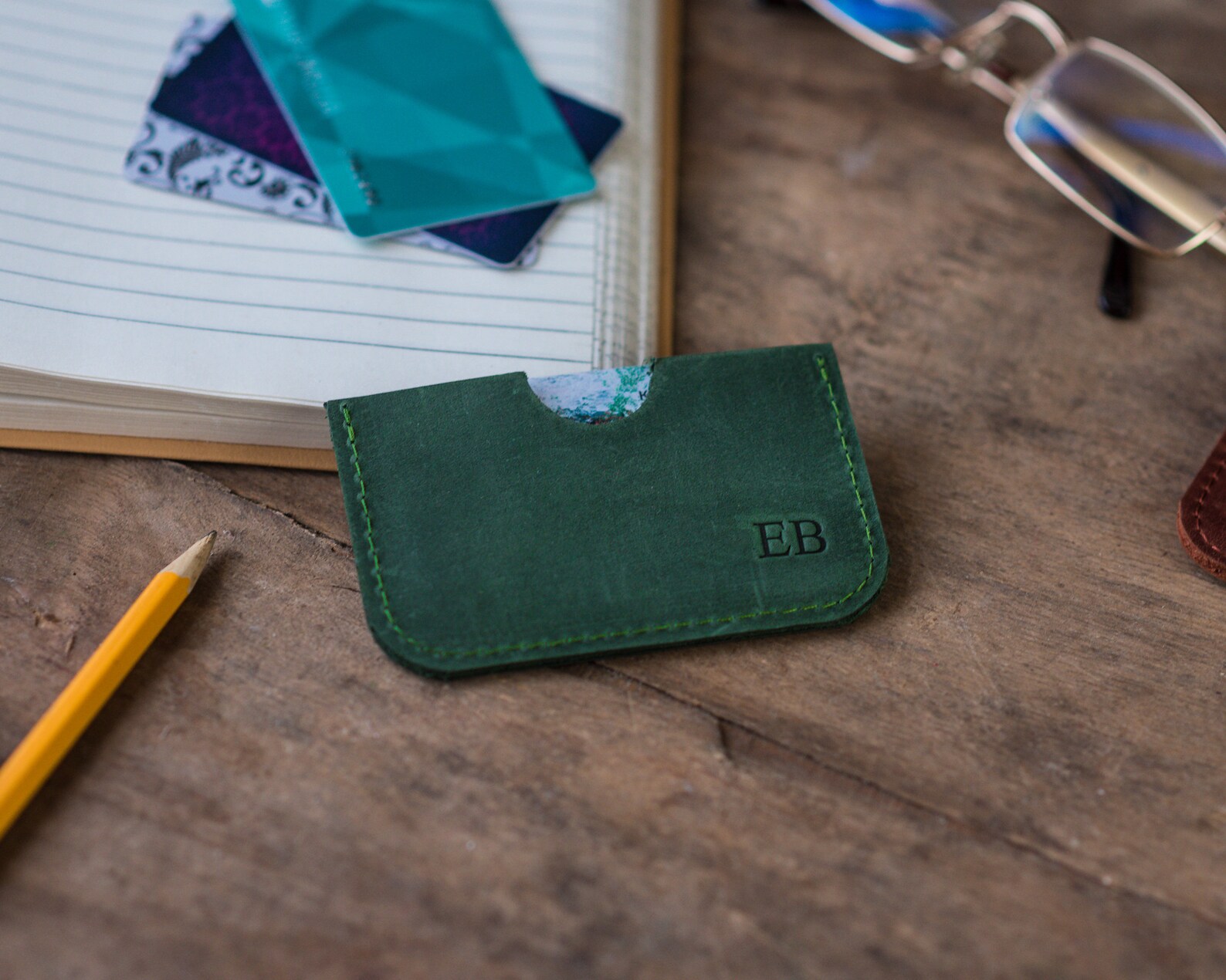 Minimalist Card Holder Handmade Slim Leather Wallet Minimalist Wallet ...