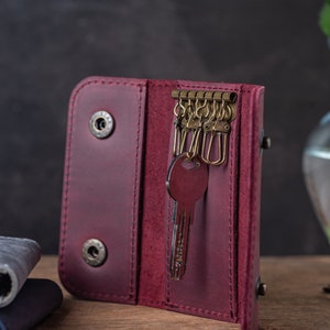 Personalized Leather Key Case, Leather Key Holder, Key Pouch Holder ...