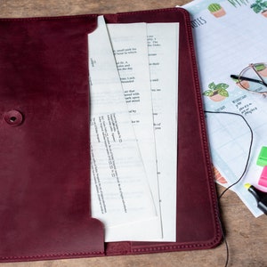 Customized Leather Portfolio Document Organizer A4 Document Holder ...