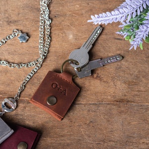 Customized Ring Holder Keychain, Leather Wedding Ring Case Holder ...