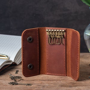 Personalized Leather Key Case, Leather Key Holder, Key Pouch Holder ...