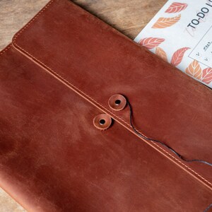 Customized Leather Portfolio Document Organizer A4 Document Holder ...