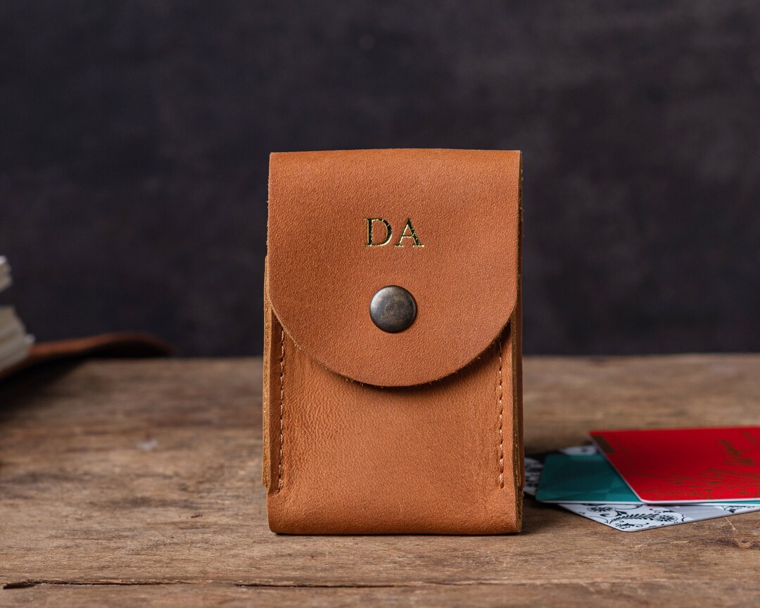 Personalized Leather Cardholder, Handmade Card Holder, Customized ...